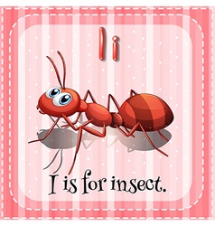 Flashcard letter i is for island Royalty Free Vector Image