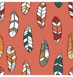 Aztec feathers seamless pattern Tribal ornament Vector Image