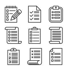 Checklist and to do list icons set Royalty Free Vector Image