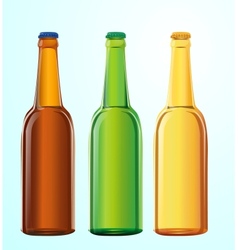 Beer bottle top and bottom view alcohol drink Vector Image