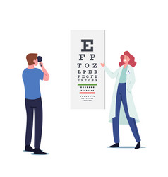 Ophthalmologist doctor check eyesight eyeglasses Vector Image