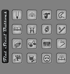 Hare krishna icon set Royalty Free Vector Image