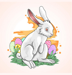 Hare with a flower Royalty Free Vector Image - VectorStock