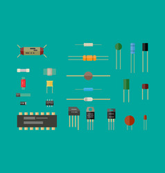 Big set of isometric electronic components Vector Image