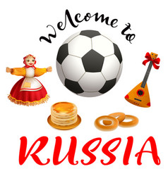 Welcome to russia text set russian symbol Vector Image