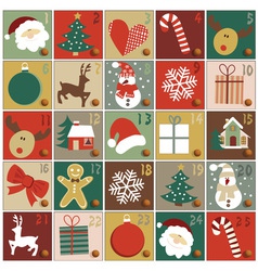Christmas advent round calendar Royalty Free Vector Image