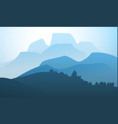 Abstract rural landscape with rising sun Vector Image