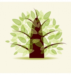 Spring tree green with birds for your design Vector Image
