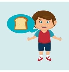 Boy cartoon bread slice Royalty Free Vector Image