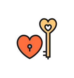 Love lettering with a key in heart Royalty Free Vector Image