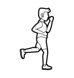 Person running outline Royalty Free Vector Image