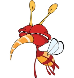 Cartoon of red fly insect Royalty Free Vector Image