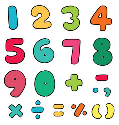 Set number Royalty Free Vector Image - VectorStock