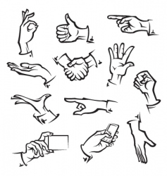 Hands gestures isolated on white background Vector Image