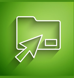 White line cursor click document folder icon Vector Image