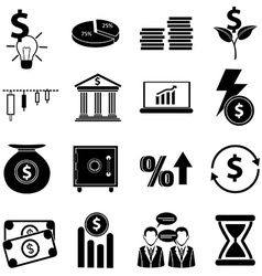 Business finance icons set Royalty Free Vector Image