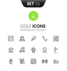 Outline black icons set in thin modern style Vector Image