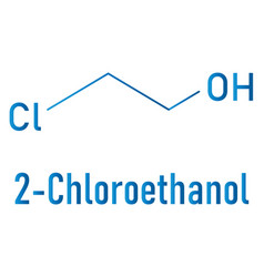 2-chloroethanol molecule skeletal formula Vector Image