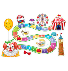 Counting number game template in circus theme Vector Image