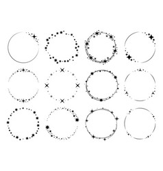 Stardust frames shiny star circle frame starry Vector Image