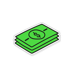Green dollar bill cartoon Royalty Free Vector Image