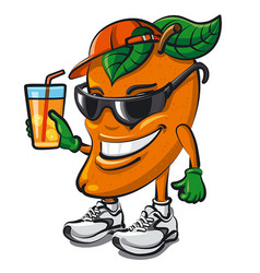 Super cool mango character cartoon mascot Vector Image