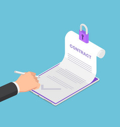 Digital signature isometric Royalty Free Vector Image