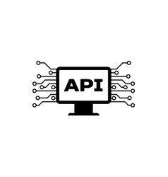 Black cloud api interface icon isolated Royalty Free Vector