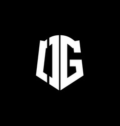 Og logo monogram emblem style with crown shape Vector Image