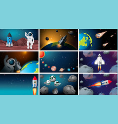 Big space scene set Royalty Free Vector Image - VectorStock