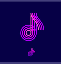 M monogram music logo Royalty Free Vector Image