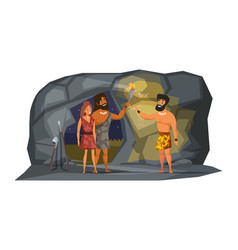 Fire stone age sparkle flame torch and campfire Vector Image