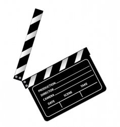 Old clapper board in doodle style Royalty Free Vector Image