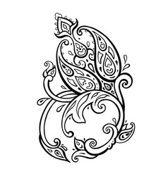 Paisley hand drawn boho ornament Royalty Free Vector Image