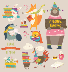 Owl drinking tea and reading newspaper Royalty Free Vector