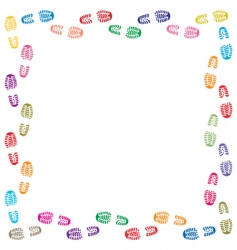 Footprints border Royalty Free Vector Image - VectorStock