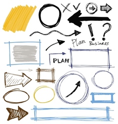 Hand drawn scribble circle shapes rectangle shape Vector Image