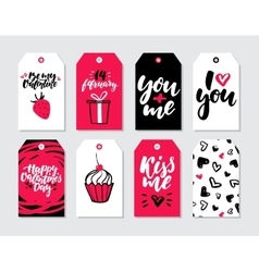 Valentines day gift tag set collection Royalty Free Vector