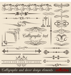 Calligraphic element border corner frame Vector Image
