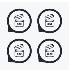 After opening use icons Expiration date product Vector Image