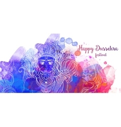 King ravan demon with his ten heads in standing Vector Image