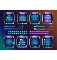 Mobile game graphical user interface gui design Vector Image