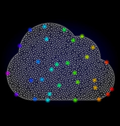 Network mesh cloud emission with spectrum Vector Image
