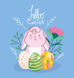 Bunny and flowers Royalty Free Vector Image - VectorStock