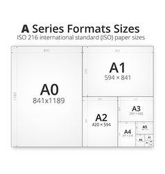Size format a paper sheets poster Royalty Free Vector Image