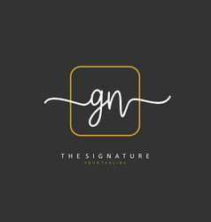 G n gn initial letter handwriting and signature Vector Image
