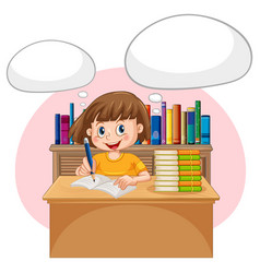 Group of children doing homework Royalty Free Vector Image