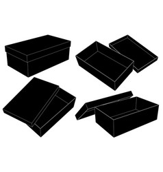 Open shoe box outline drawing Royalty Free Vector Image