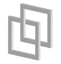 3d interlocking squares icon - connected Vector Image