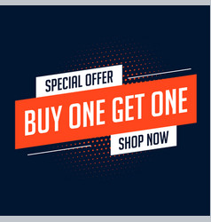 Buy one get one free sticker label design Vector Image
